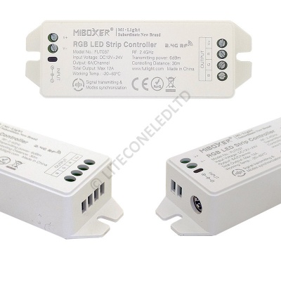 2.4GHz RF 3 Channel RGB Syncing Controller 12-24Vdc 3x6A (12A Max ...