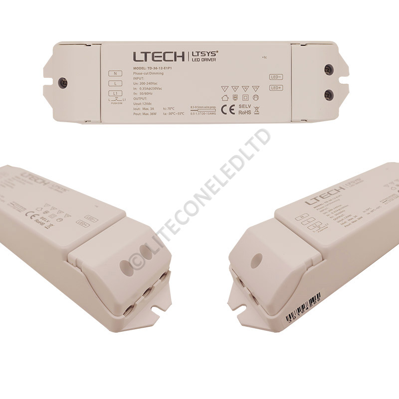 12V DC 36W (3A) Constant Voltage Triac Dimmable LED Driver - litecone.co.uk