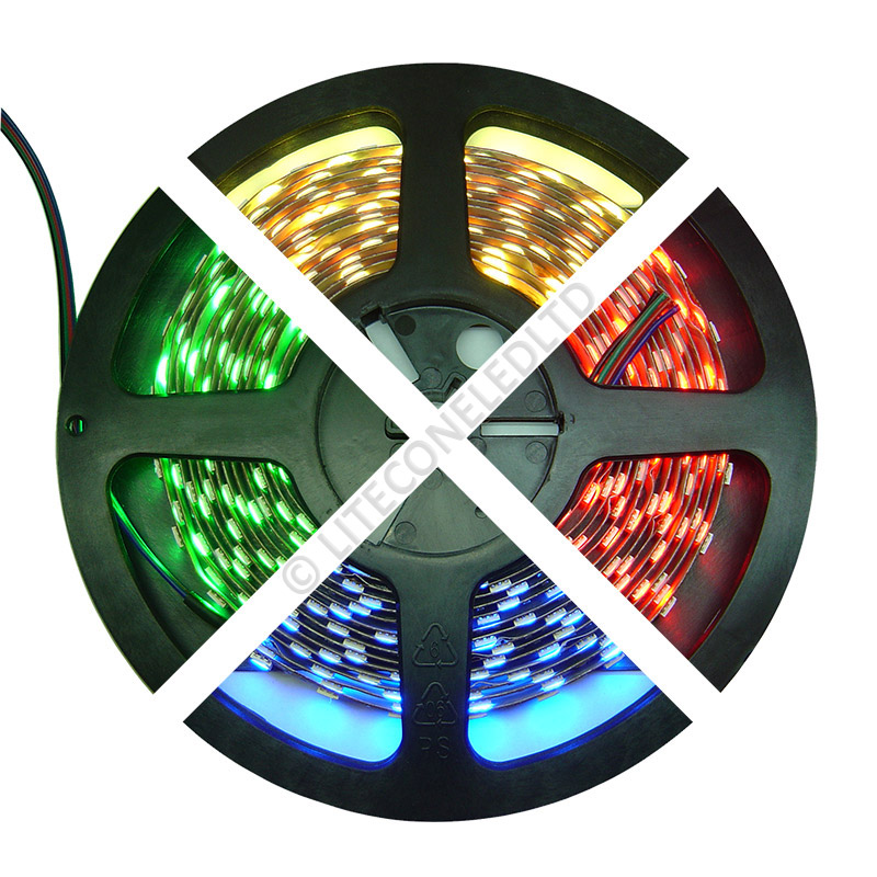 24V DC 14.4W / Metre 5050 IP20 RGB LED Flex Strip - litecone.co.uk