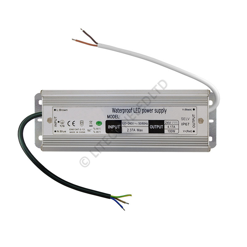 24V DC 100W (4.17A) Constant Voltage IP67 LED Driver - litecone.co.uk