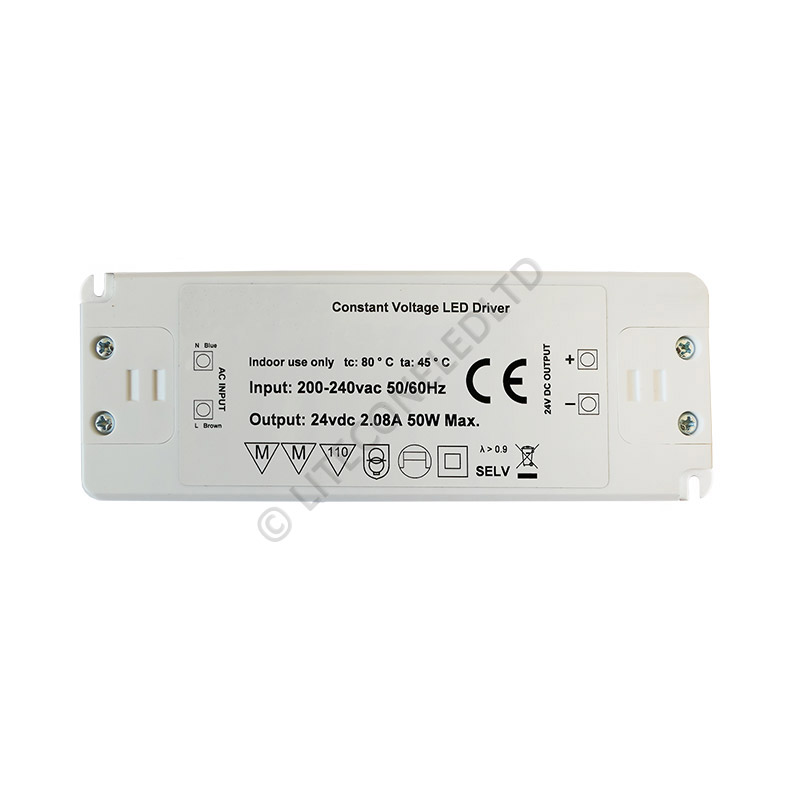 24V DC 50W (2.08A) Constant Voltage LED Driver - litecone.co.uk